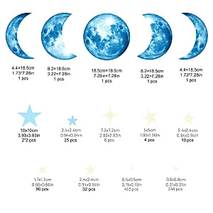 Glow in The Dark Stars for Ceiling, Starry Sky Stars and Moon Wall Decals, Space Solar System Galaxy Planets Wall Decors, Perfect Gifts for Kids Nursery Bedroom Living Room, Birthday Party Christmas