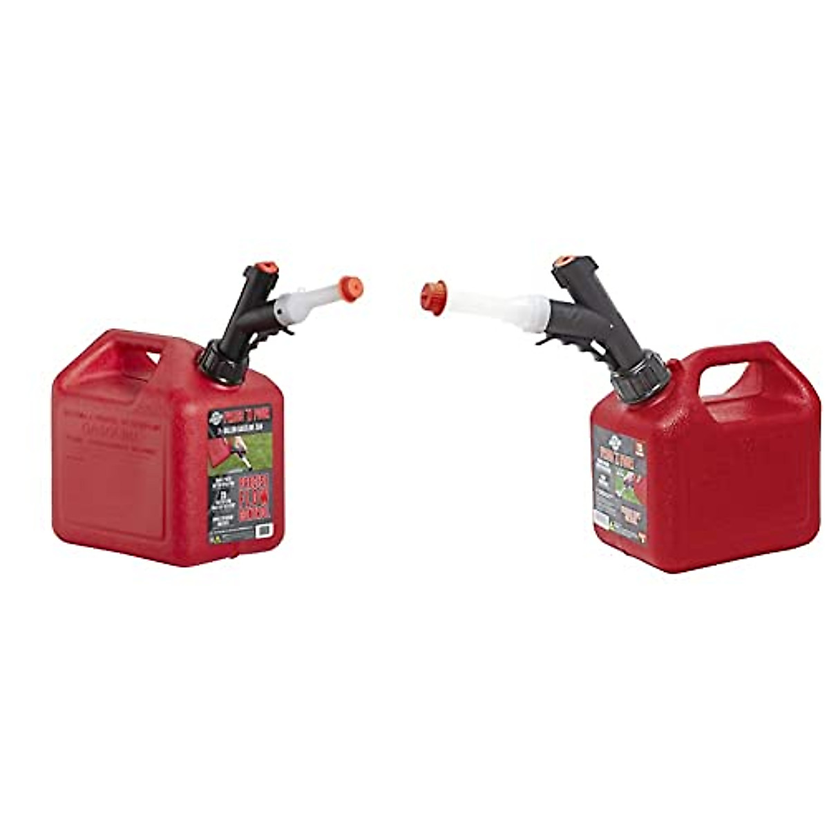 GARAGE BOSS GB320 Briggs and Stratton GarageBoss Press 'N Pour 2+ Gallon Gas Can, Red & GB310 Briggs and Stratton GarageBoss Press 'N Pour 1+ Gallon Gas Can, Red