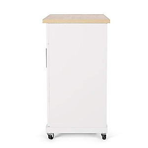 Christopher Knight Home Batavia Kitchen CART, Natural + White