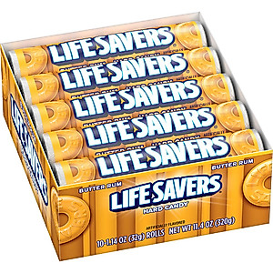 LIFE SAVERS Butter Rum Hard Candy Bulk, 1.14 ounce (20 Single Packs)