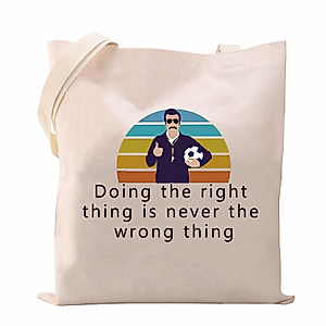 XYANFA Ted Coach Makeup Bag Lasso TV Show Lover Gift Soccer Fan Motivational quote Travel Bag (doing the right thing tote bag)