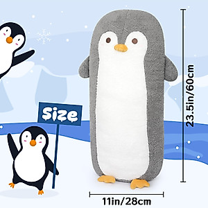 Leokawin Long Penguin Plush Body Pillow, Cute Cartoon Penguin Stuffed Animals Doll, Soft Long Penguin Plush Toys, Kawaii Stuffed Penguin Plushie Throw Pillow Gift for Kids Boys Girls