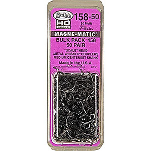 Kadee #158-50 Bulk Pack 50 Pair #158 Scale Whisker Metal Couplers Medium 9/32" HO Scale