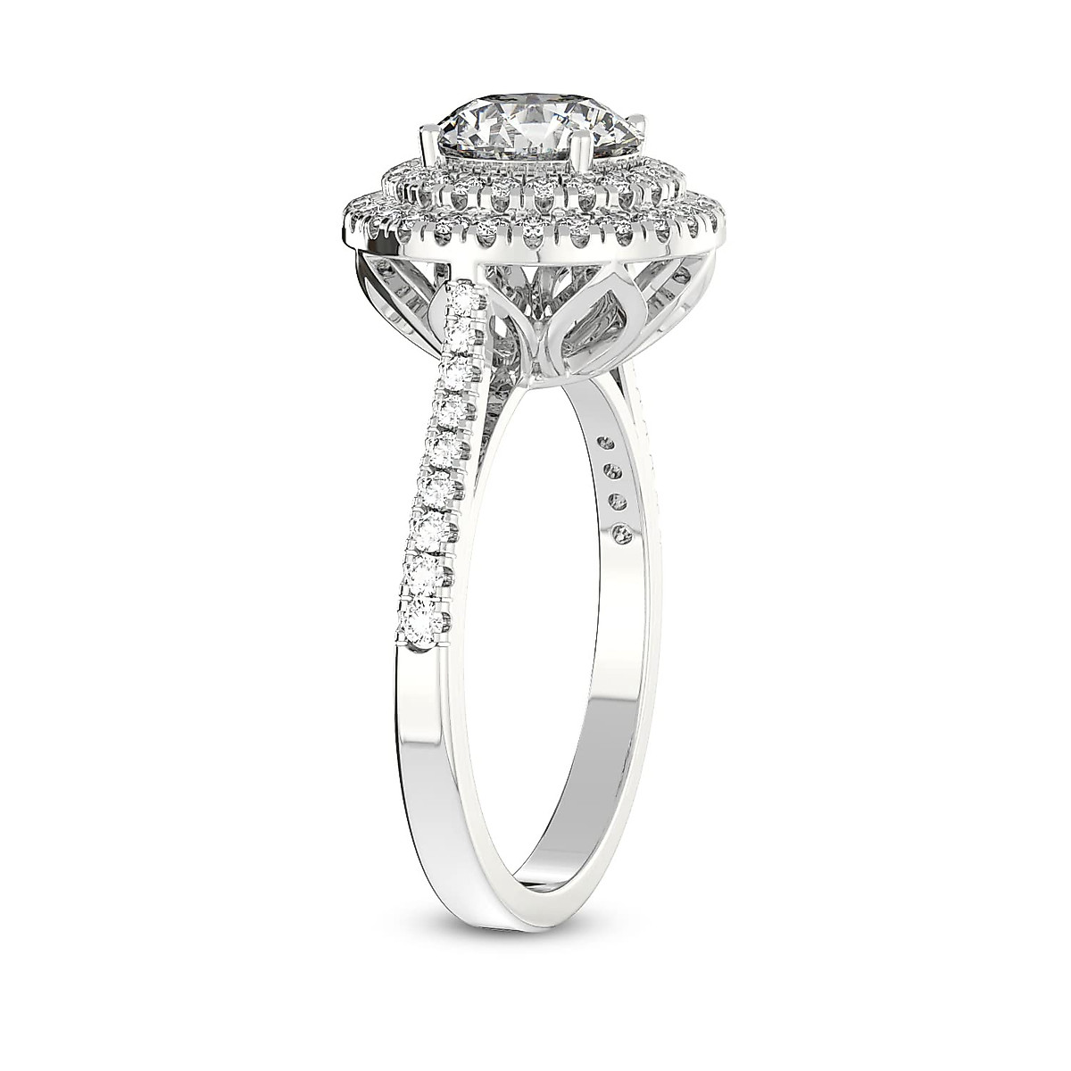 1 Carat IGI Certified Oval Shape Lab Grown Diamond Engagement Ring | 14K Or 18K in White, Yellow Or Rose Gold | Arya Double Halo Lab Diamond Ring |FG-VS1-VS2 Quality Friendly Diamonds