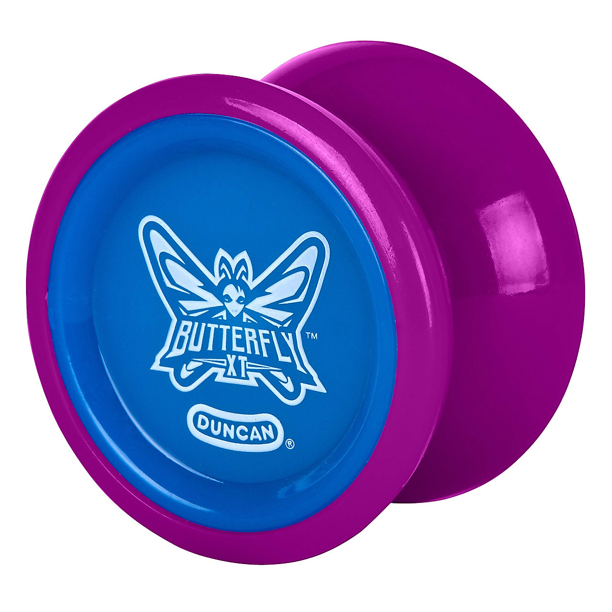 Duncan Toys Butterfly XT Yo-Yo with String, Ball Bearing Axle and Plastic Body, String Trick Yo-Yo, Purple with Blue Cap