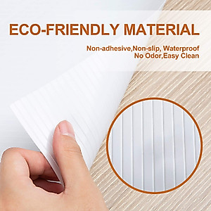 SinhRinh Drawer and Shelf Liner, 17.5IN x 10FT Non Slip Non Adhesive Cabinet Liner for Kitchen and Desk - White Ribbed