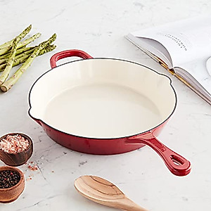 Crock Pot Artisan Cast Iron Skillet, 12 Inch, Scarlet Red