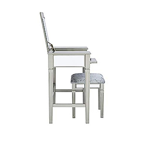 Linon Home Décor Vanity Set Silver