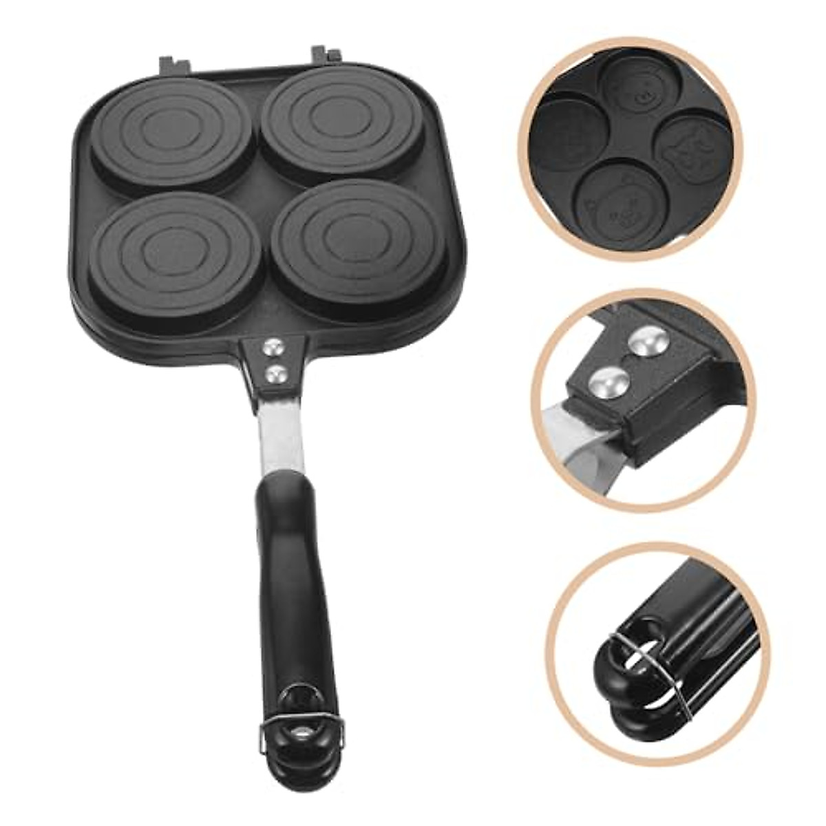 CIYODO Non Stick Frying Pan and Hamburger Making Mold Non Sticking Kitchen Pot for Versatile Cooking Ideal for Breakfast and More