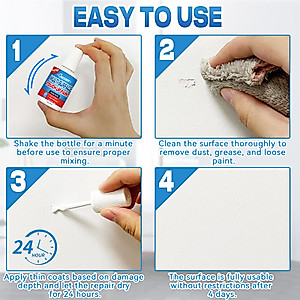 White Touch Up Paint, Multi-Surface Touch Up Paint Pen for Chips and Scratches, White Paint for Walls, for Wall Enamel Furniture Appliance Porcelain Cabinet Bath (Semi-Gloss)