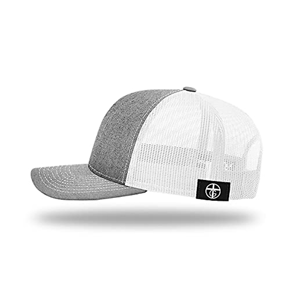 Our True God Faith Over Fear Back Mesh Hat Christian Inspirational Gift Baseball Cap (Heather Front/White Mesh) Medium-Large