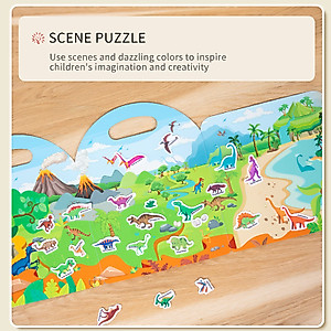 6 Pack Portable Jelly Sticker Quiet Book for Kids, Reusable Sticker Book for Toddlers, Preschool Learning Activities Learning & Education Toys, Animal Insect Dinosaur Ocean Space Traffic Travel Toys