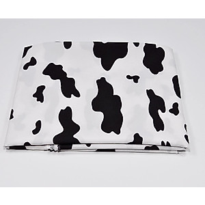 Yutone 59" Wide 4.0 OZ Fabric by 100% Polyester Cow Design Print Fabric,White/Black, for Party Derss by 2 Yards (72 Inch & White Ground)