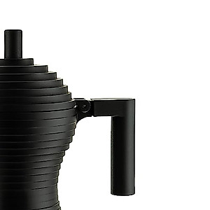 Alessi MDL02/3 BB Pulcina Stovetop Espresso Maker Black, 3-Cup