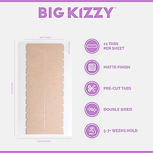 Big Kizzy Hair Extensions Tape - Regular Hold - Fits Most Tape in Hair Extensions, 4cm x .8cm Tape for Extensions, Professional Double Sided Extension Tape