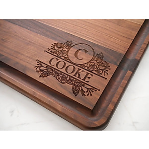 Extra Large Personalized Butcher Block Cutting Board - Extra Large Wooden Personalized Cutting Board Custom Engraved - Personalized Wedding Gift for the Couple - Walnut Meat Carving Chopping Board