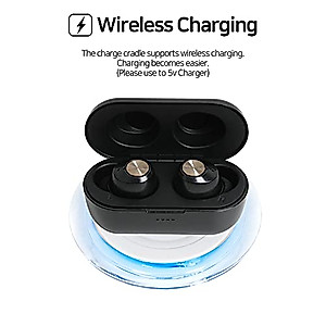 Summonerbuds NABI Black Bluetooth 5.0 True Wireless Earbuds IPX5 Waterproof, in-Ear Earphones with Microphone, Wireless Chargable