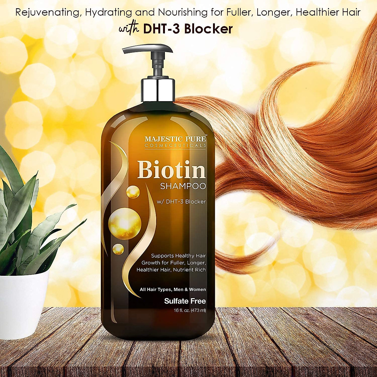 Majestic Pure Jamaican Black Castor Oil (16 oz) and Biotin Shampoo with DHT-3 Blocker (16 oz) Bundle