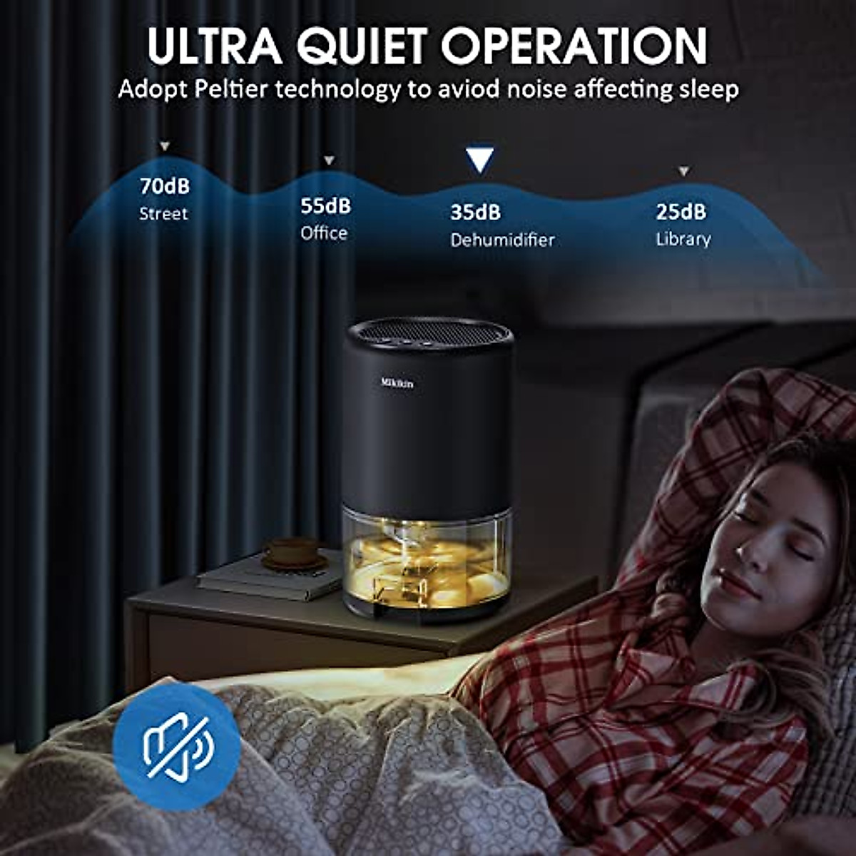 Dehumidifiers for Home, Upgraded 35oz Dehumidifier Up to 285 sq.ft with Auto-off, Sleep Mode, 7 Colorful Night Light, Quiet Portable Small Dehumidifiers for Bathroom, Bedroom, Basement, RV, Closet