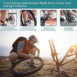 MOONDKIST Bike Quick Releases Set, 1 Pair MTB Quick Release Bicycle Hub Road Mountain Bike Front & Rear Axle Hollow Shaft Set with 25mm Wheel Hub Steel Ball for Road Bike, Mountain Bike