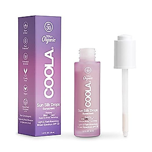 COOLA Organic Sun Silk Drops and Face Moisturizer with SPF 30, Dermatologist Tested Sunscreen with Plant-Derived BlueScreen Digital De-Stress Technology, 1 Fl Oz