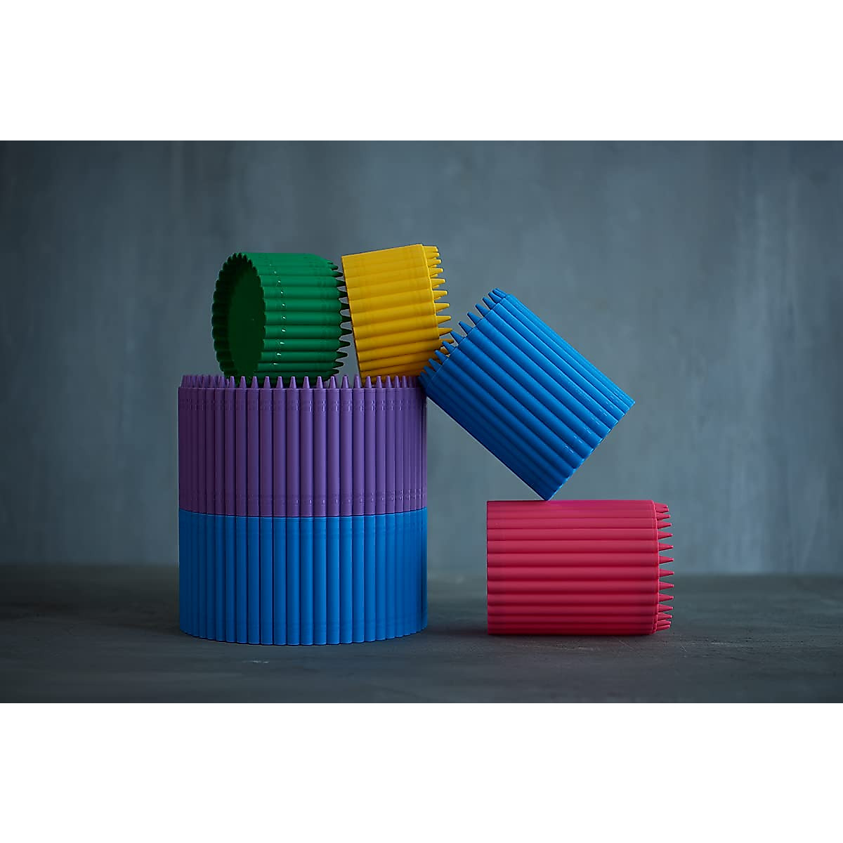 Crayola Round Storage Box - Creative Kids Art Storage Container With Lid For Storing Pens, Pencils, Crayons And Other Craft Supplies, Cerulean, Kids 3+ Years