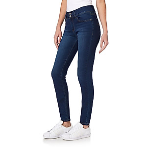WallFlower Women's Ultra Skinny Mid-Rise Insta Soft Juniors Jeans (Standard and Plus), Lake Pure, 9