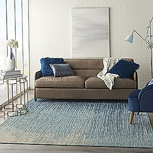 Nourison Passion Abstract Navy/Light Blue 8' x 10' Area -Rug, Easy -Cleaning, Non Shedding, Bed Room, Living Room, Dining Room, Kitchen (8x10)