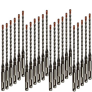 24PC, 3/16" x 7" with 1/4" SDS Plus Hex Rotary Hammer Drill Bits for Concrete Screw, Rotary Drill Bit 3/16, Sds Plus Bits (3/16 x 7,24)