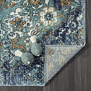 Oriental 4620 Floral Marine Blue Area Rug