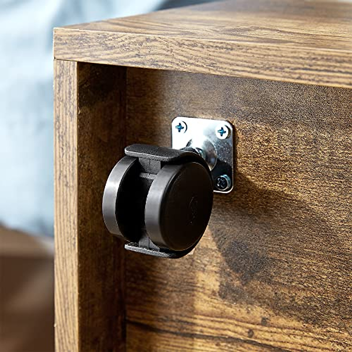 The Storage MAX - Underbed Wooden Organizer with Wheels - Dark Wood