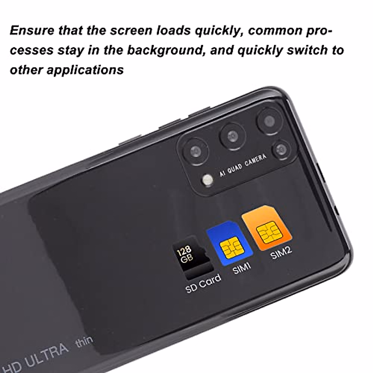 Zyyini Unlocked Cell Phone, 5.45 Inch 2GB RAM 32GB ROM, Android Smartphone Support Face Recognition Dual SIM Dual Standby Mobile Phone for Rino8 Pro(Black)