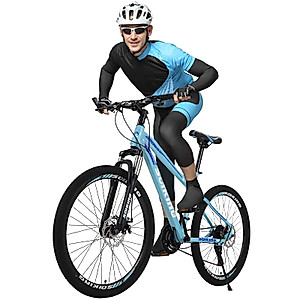 26'' Mountain Bike, 21 Speed Outdoor Snow Beach Bike, Full Suspension Adult Hybrid MTB Racing Bikes for Women Men, Comfort Complete Cruiser Bicycle, Lightweight City Commuter Road Cycling (L)