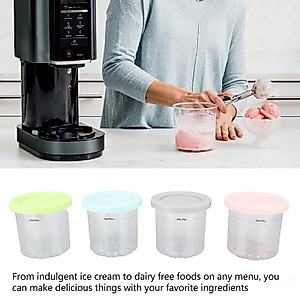 Dweekiy Ice Cream Cans, 4Pcs Plastic Ice Cream Pints Containers Replacement for NC299AMZ NC300s Series Creami Ice Cream Makers