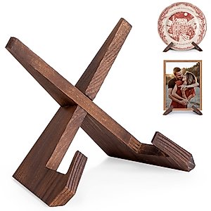 ANBOXIT Plate Stand for Display - 6.5 Inch Plate Holder Display Stand, Wooden Picture Frame Holder, Decorative Table Top Easels for Display