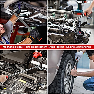 MAXPOWER 1/2-Inch Drive Extendable Ratchet Wrench, 1/2 Inch Drive Ratchet Socket Wrench, Quick Release 72-Tooth Reversible Ratcheting Feature(17 1/8" - 22 5/8" Length)