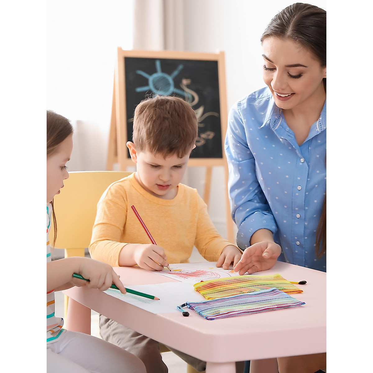 JARLINK 120 Pack Mesh Zipper Pouch, Zipper Pouch bulk in 10 Colors, Multipurpose Travel Zipper Bags for Organizing Makeup Essentials, Travel Accessories, Office, School and Teacher Supplies