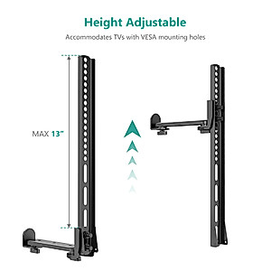WALI Universal Sound Bar Mount - Adjustable Holder for Samsung, Bose, Sonos,Lg,Vizio and Most Soundbars 20''-45'' Wide, Extends 1.6 to 7.2 Inches, Supports 33 lbs, Easy Installation, Black