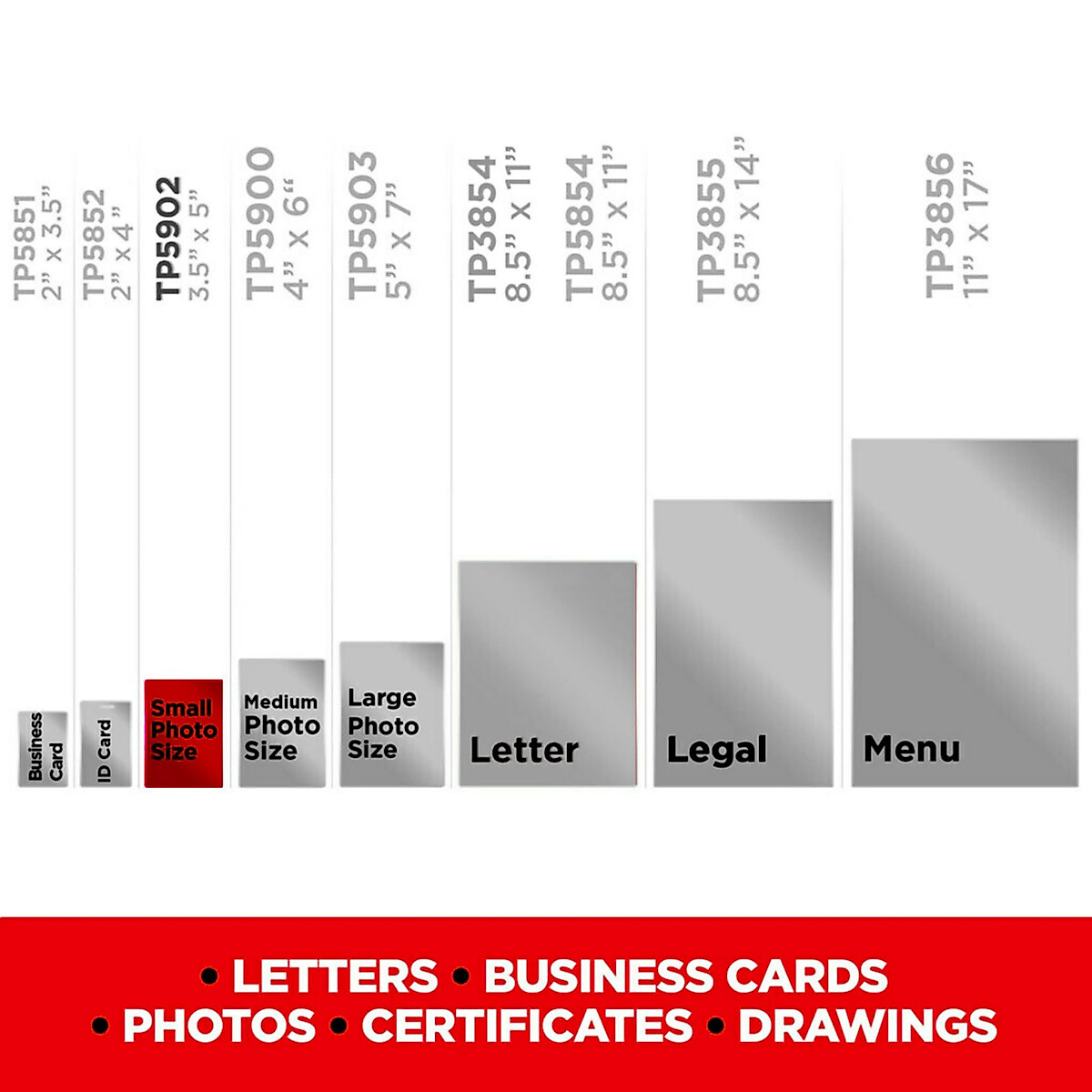 Scotch Thermal Laminating Pouches Premium Quality, 5 Mil Thick for Extra Protection, 20 Pack Business Card Size Laminating Sheets, Our Most Durable Lamination Pouch, 2.3 x 3.7 inches (TP5851-20)