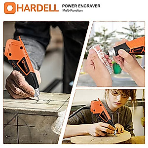HARDELL 15W Engraver,5 Speed Etching Power Tool Equipped with Soft Rubber Handle and Tungsten Carbide Steel Bits,Mini Multi-Function for Tile,Metal,Stone,Wood,Leather,Glass,PVC Pipe,DIY Crafts
