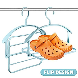 Pants Hangers Space Saving,3 Pack Multifunctional Pants Rack Hanger,Rotatable Closet Storage Organizer with Anti-Slip Design for Pants Jeans Scarf Towels Shoes,Travel Essentials