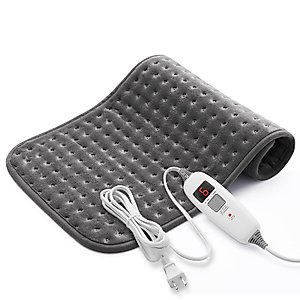 Electric Heating Pad for Back Pain Relife, Cramps, Neck and Shoulder, Moist/Dry Heat Therapy with Auto Shut Off Heating Pads, Holiday Christmas Gifts for Women Men Mom Dad (12"*24"), Gray