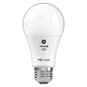 GE Lighting Reveal LED Light Bulbs, 9 Watt (60 Watt Equivalent) HD+ Light, Standard Bulb Shape, Medium Base, Dimmable (2 Pack), White