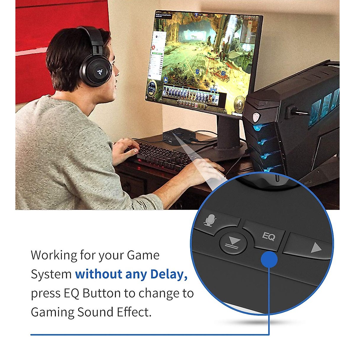 USB Hub with Audio Adapter, Tendak External Sound Card with 3.5mm Headphone Microphone Jack and Volume Control 3 Port USB Hub for Laptop PC HDD Disk
