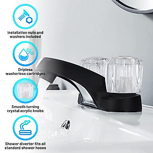 PuritySage Shower Faucet Handle Replacement,Compatible with Delta MP54260,Hot/Cold Shower Knobs with Acrylic Plastic(2-Pack)