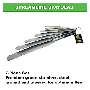 Albion Engineering 958-G01 Streamline Caulk Spatula 7-Piece Set, Оnе Расk, Stainless Steel (Pack of 7)