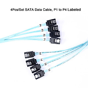 ADCAUDX SATA-III Cable-1M, 4Pcs/Set-SATA-6Gbps HDD-SDD Data-Cable Replacement for Server Bitcoin Computer SSD HDD CD DVD Drives Raid (3.3FT)