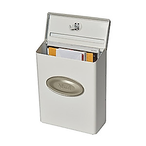 Gibraltar Mailboxes Designer Locking Medium Capacity Galvanized Steel White, Wall-Mount Mailbox, DVKW0000, 9.7 x 4.4 x 12.6 inches