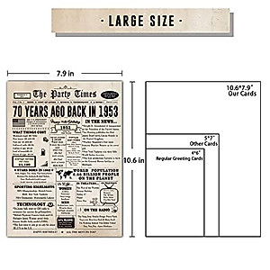 Giant 70th Birthday Card Decorations for Him Her, Cheers to 70 Years Old Birthday Ideas for Mom Dad, Happy 70th Birthday Gifts for Wife Husband, Gifts for 70 Birthday Party, Funny 1953 Bday Gift for Parents