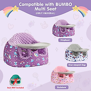 Zooawa Seat Cover Compatible with Bumbo Multi Seat, Baby Seat Cover Elephant Children Chair Protector Washable Baby Booster Seat Accessory, Girl Boy Seat Cover Compatible with Bumbo Chair, Purple